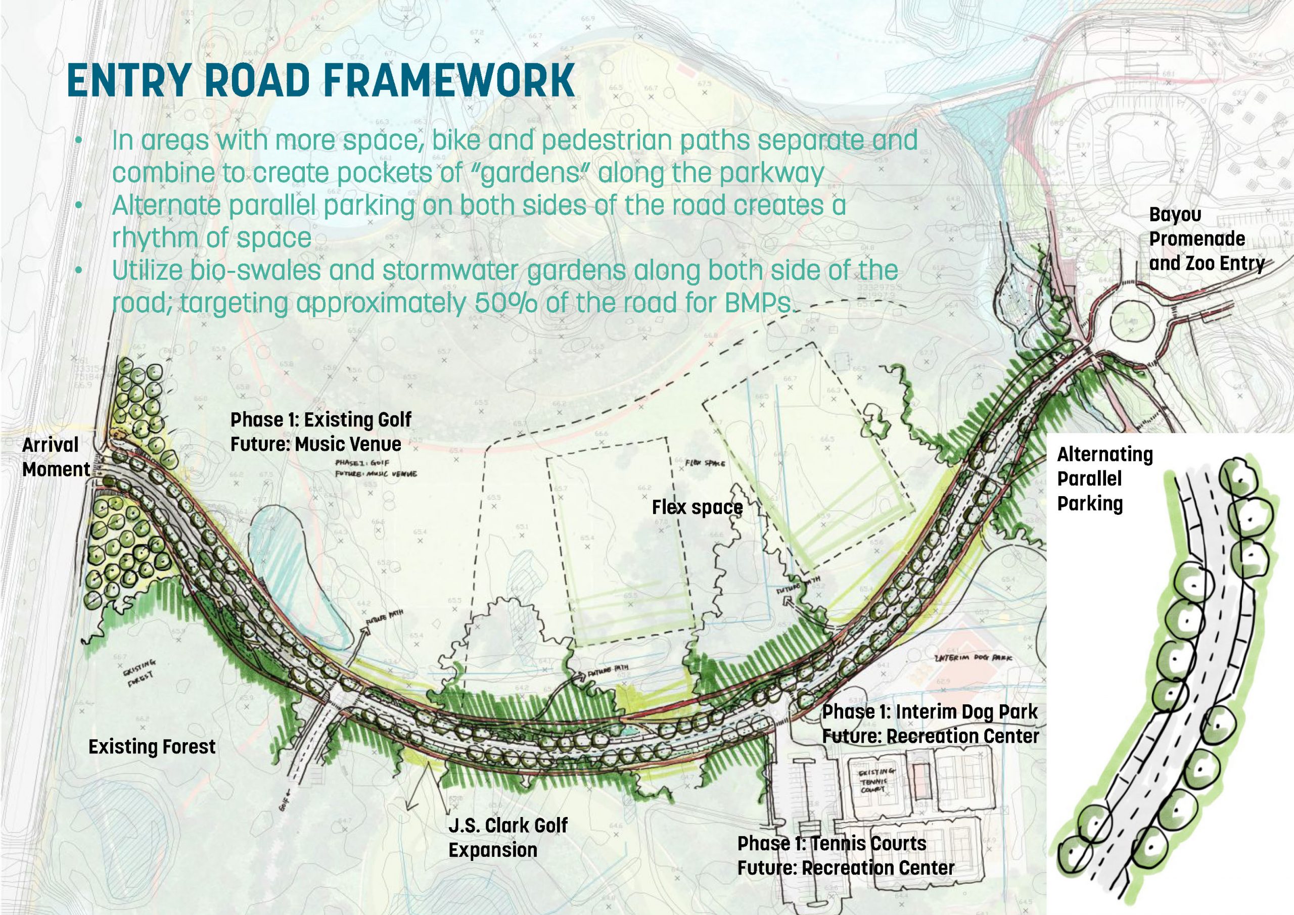 Entry Road - Greenwood Community Park and Baton Rouge Zoo
